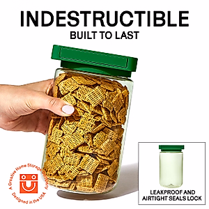 Cliik 3-Pack Magnetic Stackable Kitchen Containers, Jars for Organization and Storage, Kitchen Storage & Pantry Organizer with Lid, Shatterproof, Leakproof & Airtight