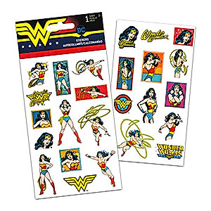 Wonder Woman Ballpoint Pens Bundle Set ~ 4 Deluxe Wonder Woman Pens and Stickers (Wonder Woman Office Supplies, School Supplies)