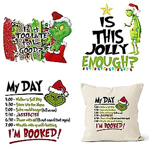 Christmas Heat Transfer Vinyl 3 Sheets Iron on Stickers Winter Xmas Heat Transfer Vinyl Design Iron on Decals for T Shirts Clothes Pillow Hoodie DIY Iron on Patches