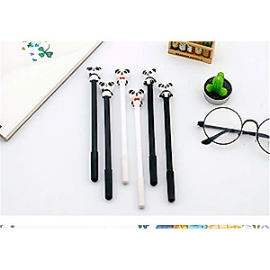12pcs 0.5mm Cute Kawaii Animal Panda Pens Black Ink Gel Pens Fine Point Roller Pens (White)