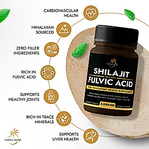 (2 Bottles) Shilajit Supplement for Men & Women | Shilajit Pure Himalayan Organic (2,000 mg) Natural Shilajit Capsules | Fulvic Acid Supplement | Rich with Trace Minerals | 120 Count.