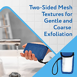 IMPRESA [3 Pack] Exfoliating Large Bar Soap Saver Pouch fits Duke Cannon Bar Soaps, Soap Scrubber Pouch Holds Up To 4.58 x 2.75 x 1.5 Inches Soaps