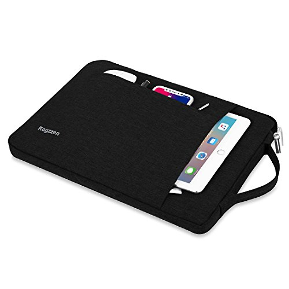 Kogzzen 13-14 Inch Laptop Sleeve with Handle Compatible with MacBook Air 13.3/ MacBook Pro 14 13/ Dell XPS 13/ Surface Laptop 13.5/ iPad Pro 12.9, Waterproof Shockproof Case Bag - Black