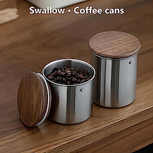 Fourmor 304 Stainless Steel Coffee Canisters 500ml - Coffee Station Container for Ground Coffee Bean Storage， Airtight Food Storage Container with Pop Lid, small Capacity Food Storage Jar for Kitchen