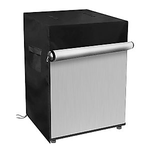 MUTUSHI Outdoor Upright Freezers Cover for 3.0 Cubic Compact Mini Freezer Waterproof & Dustproof Freezers Cover with Double Zipper for Protecting Upright Freezers (22" W x 23" D x 34" H, Black)