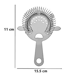 2 Pack of Cocktail Strainer Stainless Steel Bar Cocktail Strainer Filtering Tool for Bar Restaurant Home, 15.5*11*2, (NO)
