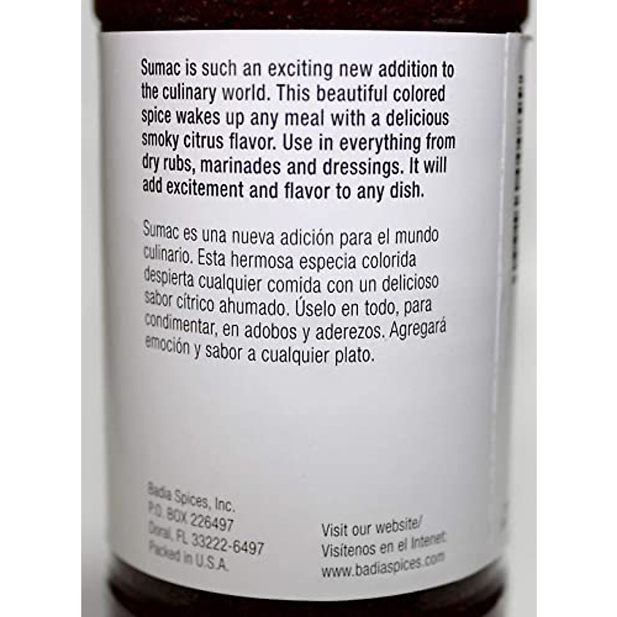 Badia Sumac Seasoning - 4.75 oz (Smoky Mediterranean Citrus flavors)