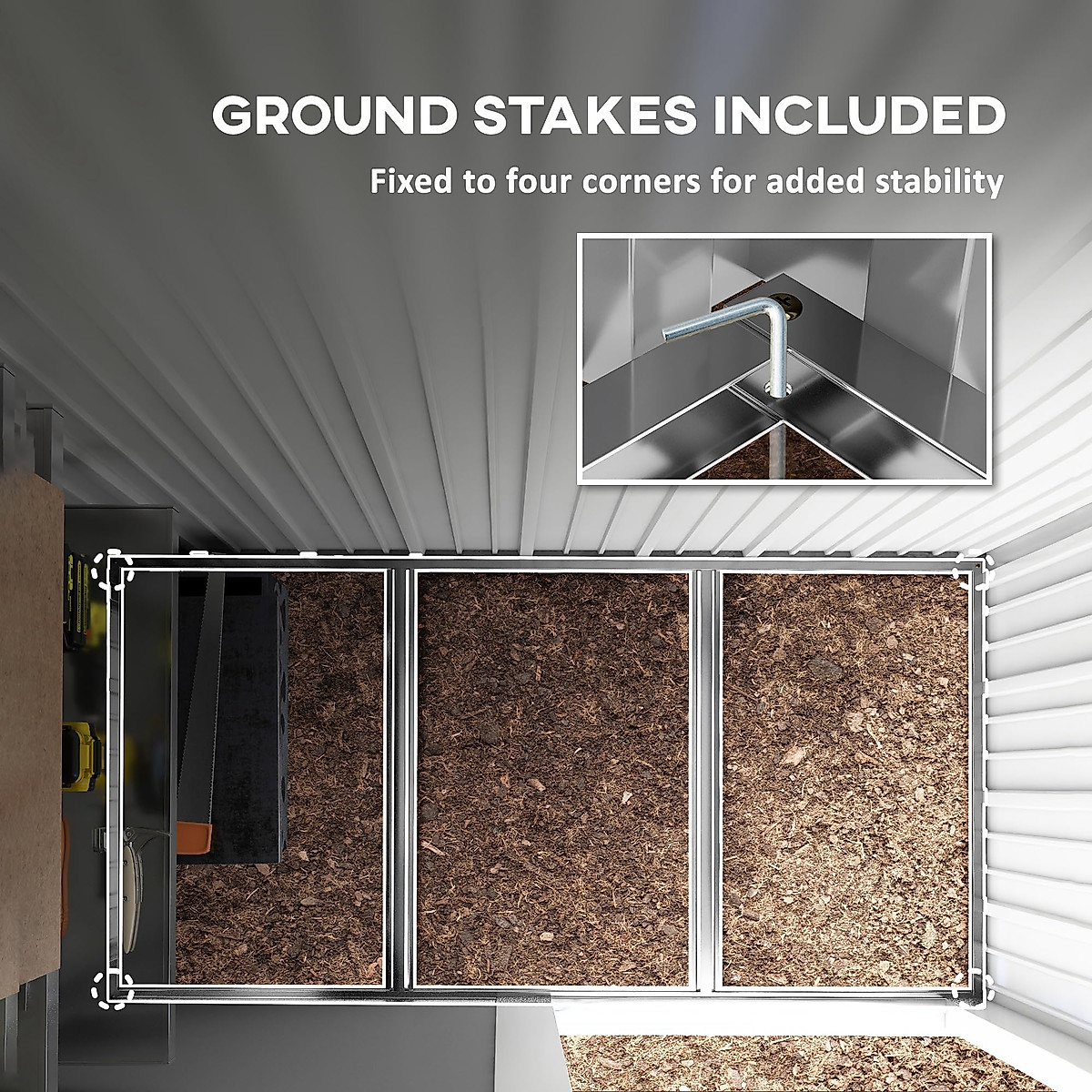 Outsunny 5.3' x 3' Outdoor Storage Shed, Metal Garden Tool House with Sloping Roof and Lockable Door for Backyard, Bike, Patio, Garage, Lawn, Gray