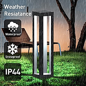 Solar Pathway Lights Outdoor Waterproof 19", 4 Pack Outdoor Floor Lamps Stainless Steel Decorative, Solar Path Lights for Walkway Pathway Yard Garden Patio Driveway