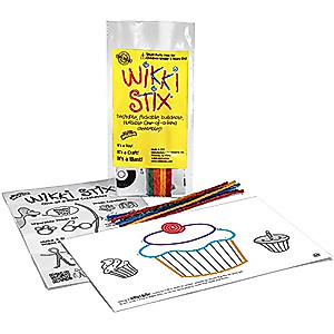 WIKKI STIX Birthday Fun Favors, pack of 20 individual fun favors, each with 12 and a birthday themed play sheet, Made in the USA