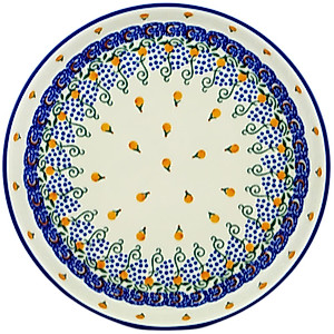 Polish Pottery 9½-inch Cookie Platter made by Ceramika Artystyczna (Tuscan Dreams Theme) + Certificate of Authenticity