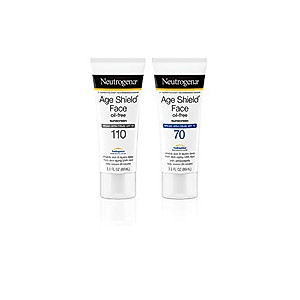 Neutrogena Age Shield Anti-Oxidant Face Lotion Sunscreen with Broad Spectrum SPF 70, Oil-Free & Non-Comedogenic Moisturizing Sunscreen to Prevent Signs of Aging, 3 fl. oz