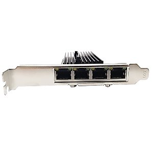 HINYSENO 4 Port RJ-45 10/100/1000Mbps PCI-Express x 4 Gigabit Ethernet Server Adapter Quad-Port Network Interface Controller Card for Intel 82576 Chipset, Compare to Intel 82576