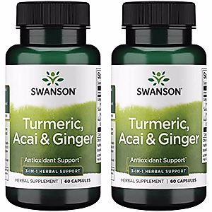 Swanson Full Spectrum Turmeric Acai & Ginger 60 Capsules (2 Pack)