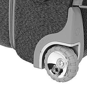 J World New York Rover Carry-On Backpack w/Wheels. Rolling Laptop, Grey, One Size