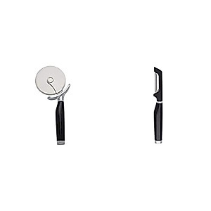 KitchenAid Classic Pizza Wheel, 9-Inch, Black & KE112OHOBA Classic Euro Peeler, One Size Black 2