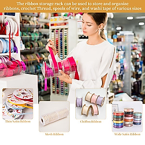 Ribbon Spool Storage Rack, Sewing Thread Holder Organizer for Wreaths, Mesh, Crochet, Tape, and Craft Florist Wrapping