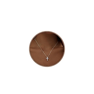 Zeffy Cross Necklace for Women 18k Silver Plated Tiny Cross Pendant Necklace for Women Simple Layered Cross Necklaces for Women