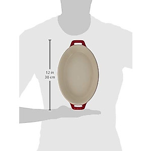 STAUB Ceramics Oval Baking Dish Set, 2-piece, Cherry