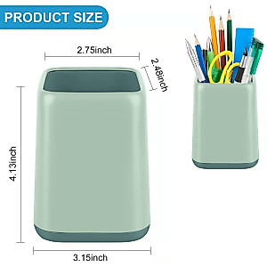 Lengtimo Fashion Pen and Pencil Holder, Pencil Cup for Kids or Makeup Brush Holder for Women, Durable Stand Desk Organizer Storage Gift for Office, Classroom, Home（ Light green ）