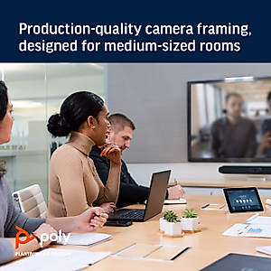 Poly - Studio X50 (Polycom) with TC8 Touch Controller - 4K Video & Audio Bar - Conferencing System for Mid-Size Meeting Rooms - Works with Teams, Zoom & more