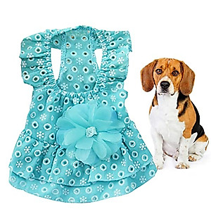 Skirt Dresses Puppy Clothes Puppy Clothes Dog Dress for Summer, Cute Dog Lace Flower Dress Puppy Costumes Pet Summer Apparel for Dogs Cats Short Summer Dress Tutu