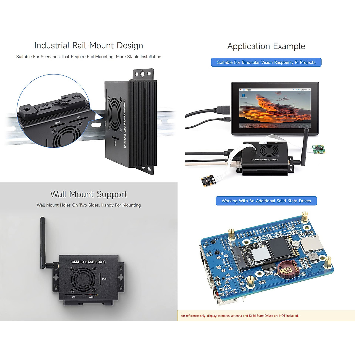 Waveshare Mini-Computer Advanced Version, Designed for Raspberry Pi Compute Module 4