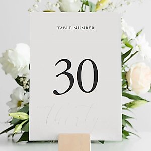 Siko Table Numbers 1-30 - Double Sided Wedding Table Numbers with Head Table Card & Embossed Details - 4x6 inches, Self-Standing Table Cards for Wedding Reception | Perfect for Special Occasion Events
