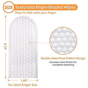 Kopmath Dental Care Finger Wipes for Dogs & Cats, Reduces Plaque & Tartar Freshens Breath, Pre-Soaked Pet Teeth Wipes, Easy to Use Disposable Oral Cleaning Pads, Peanut Flavor