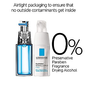 La Roche-Posay Toleriane Dermallergo Eye Cream Soothing Repair Moisturizer, Soothes and Comforts Sensitive Skin, Allergy Tested, Fragrance Free, Alcohol Free, Formerly Toleriane Ultra Eyes