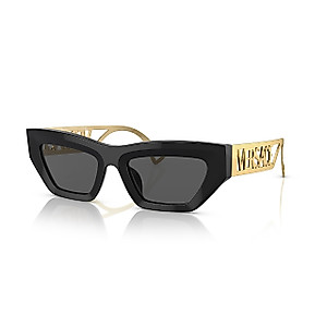Versace VE 4432U GB1/87 Black/Gold Plastic Fashion Sunglasses Grey Lens