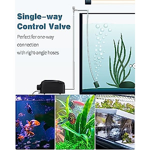 Pawfly Aquarium Air Control Valves Single Way Plastic Air Regulators for Aquarium Air Pump Fish Tank Air Flow Control Valves for 3/16" ID Airline Tubing Adjustable Hose Connectors, 20 Pack