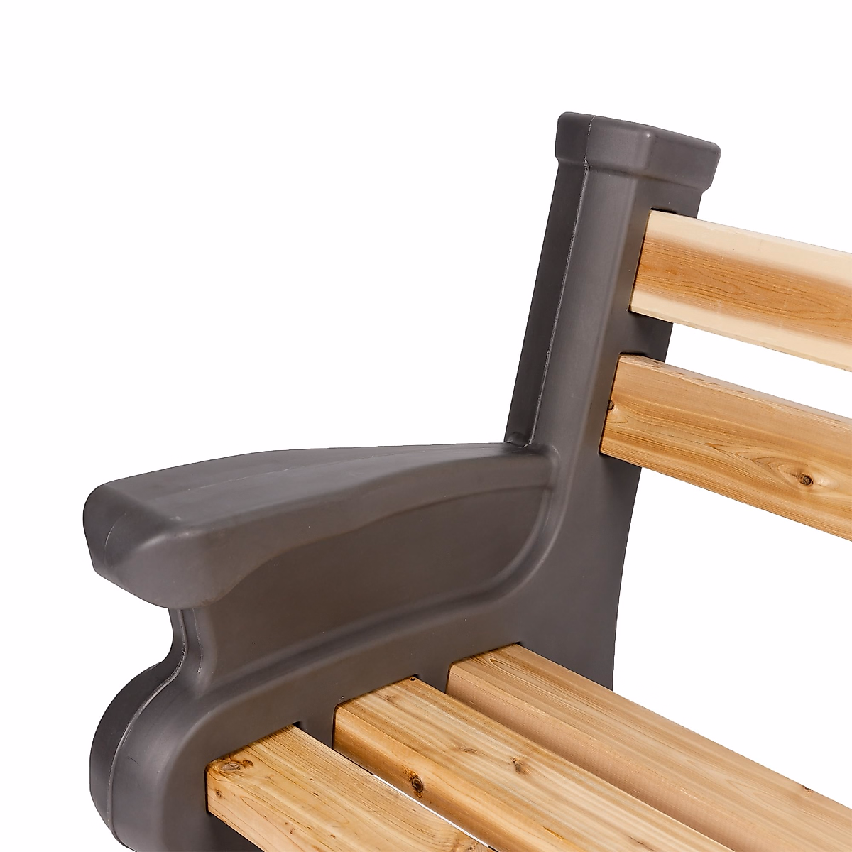 RTS Home Accents Classic DIY Bench Ends with Backrest and Armrest, Graphite, Set of 2