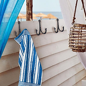 HomeHand Nautical Anchor Cast Iron Black Wall Hook Coat Hooks Bathroom Towel Keys Hooks Screws Included (3 PCS)