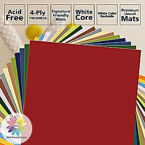 Mat Board Center, 16x20 Uncut Mat Boards - Full Sheet - for Art, Prints, Photos, Prints and More (Mixed Color, 20-Pack)