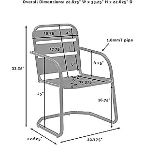 Crosley Furniture CO1030-NV Brighton Retro Metal Chair, Navy