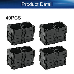 Heyiarbeit 40pcs 2 x Cell 32650 Battery Holder Bracket Cell Safety Shockproof Plastic Brackets for 32650 Lithium Batteries 32.4mm Hole Dia