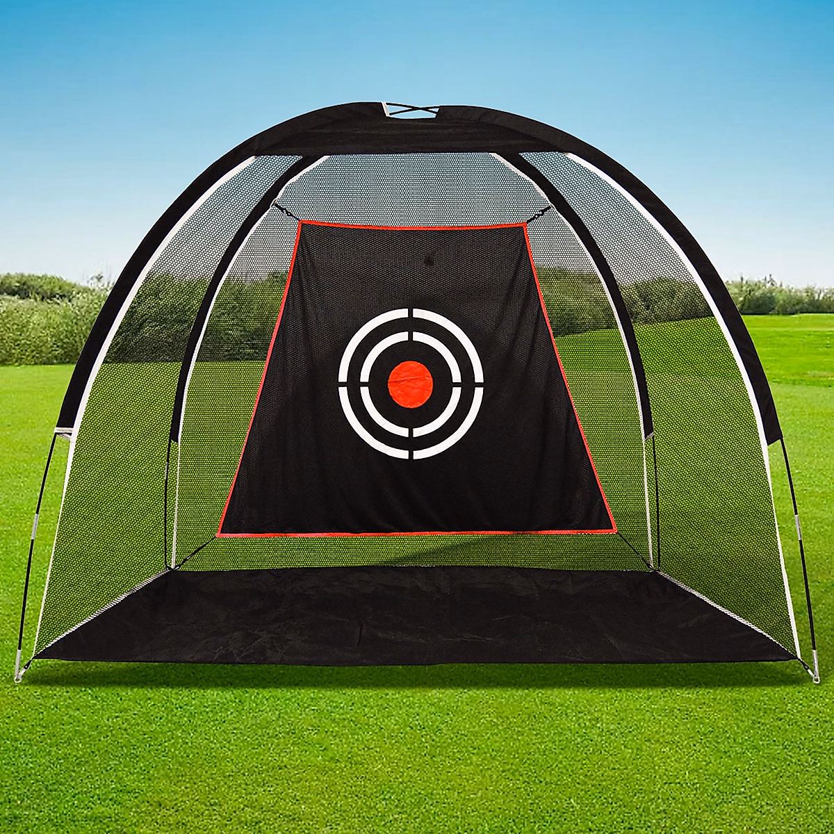 Golf Hitting Practice Nets for Backyard Driving Heavy Duty Men Real Indoor Golf Balls Hitting Pitching Driving Nets for Indoor Outdoor Garage Use Golfing Swing Training Impact Cages with Frame and Net