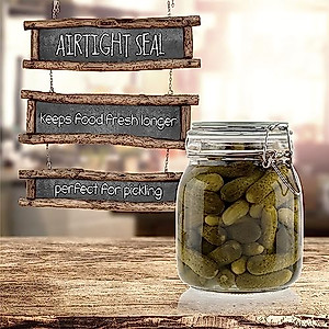 Galashield Glass Jars with Lids Food Storage Jars with Airtight Lids Leak Proof Glass Canisters Kitchen Jars [33 oz]