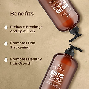 Botanic Hearth Biotin Shampoo - 16 fl oz - Promotes Thicker, Fuller Hair - Hydrating & Nourishing Formula for Stronger Hair Growth - Sulfate-Free, Paraben-Free, Safe for All Hair Types