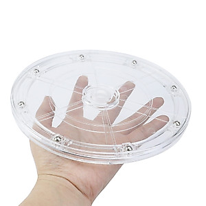 Semetall 4pcs 7" Acrylic Lazy Susan Rotating Swivel Plate Round Turntable Organizer for Makeup Table Kitchen Cabinet Spice Rack Cake,Clear