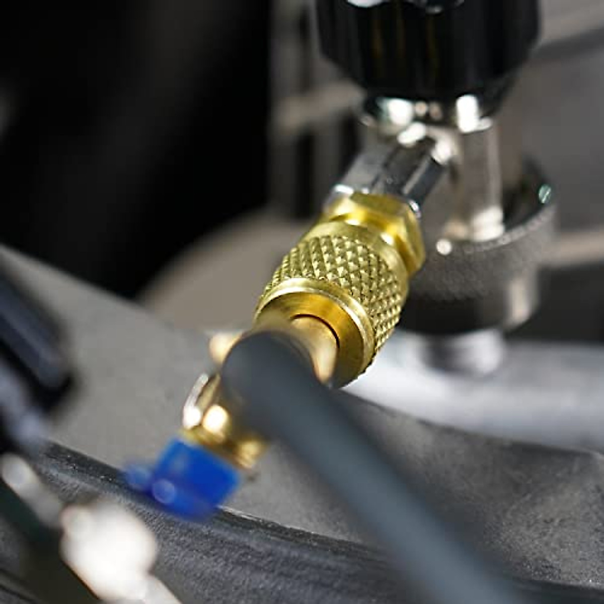 Lichamp 3 Pieces 5FT AC HVAC Manifold Gauge Hose Kit with Ball Valve and 4 Pieces Hose Adapters Fits R134A R410A R404A R12 R22 R502 R1234YF Refrigerants