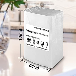 Vacuum Sealer Bags For Food Storage, Seal a Meal Bags,Vacuum Rolls 100 Pcs 8" X 12", BPA Free Heavy Duty Perfect for Sous Vide Cooker