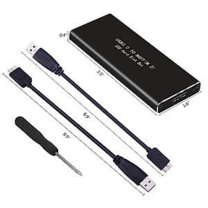 M.2 SATA SSD to USB 3.0 External SSD Reader Converter Adapter Enclosure with UASP, Support NGFF M.2 2280 2260 2242 2230 SSD with Key B/Key B+M(Can't Fit for PCIe NVMe/PCIe AHCI with Key M)