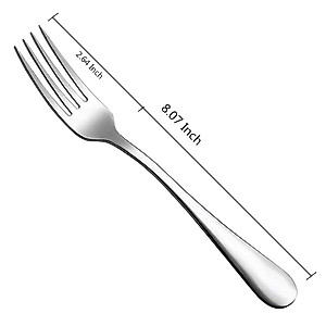 Lazooy Stainless Steel Dinner Forks Rustproof Silverware Dinner Table Fork for Dessert Lightweight Dishwasher Safe, Set of 8