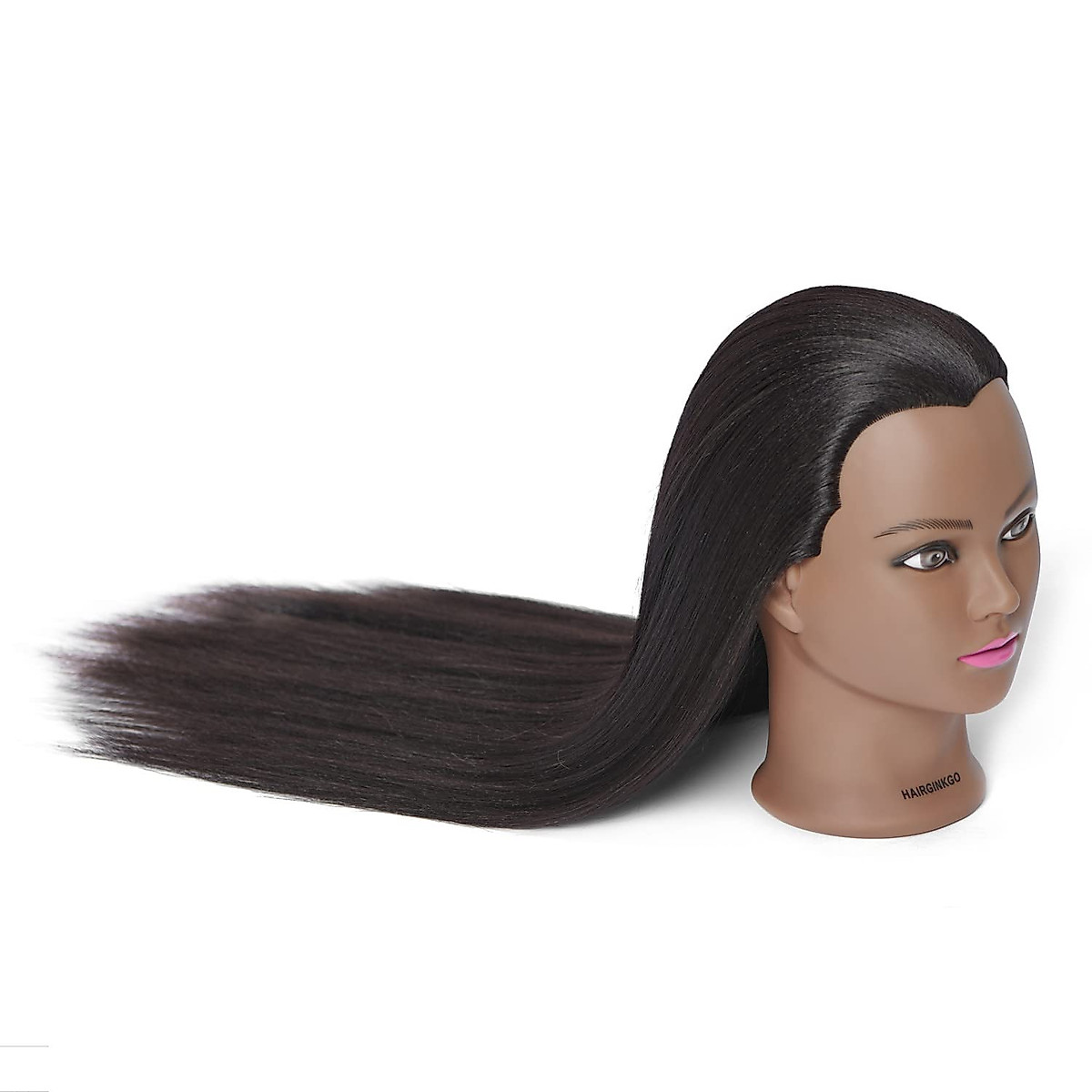 Hairginkgo Mannequin Head 26"-28" Super Long Synthetic Yaki Fiber Hair Manikin Head Styling Hairdresser Training Head Cosmetology Doll Head for Cutting Braiding Practice with Clamp (91806BY0220)