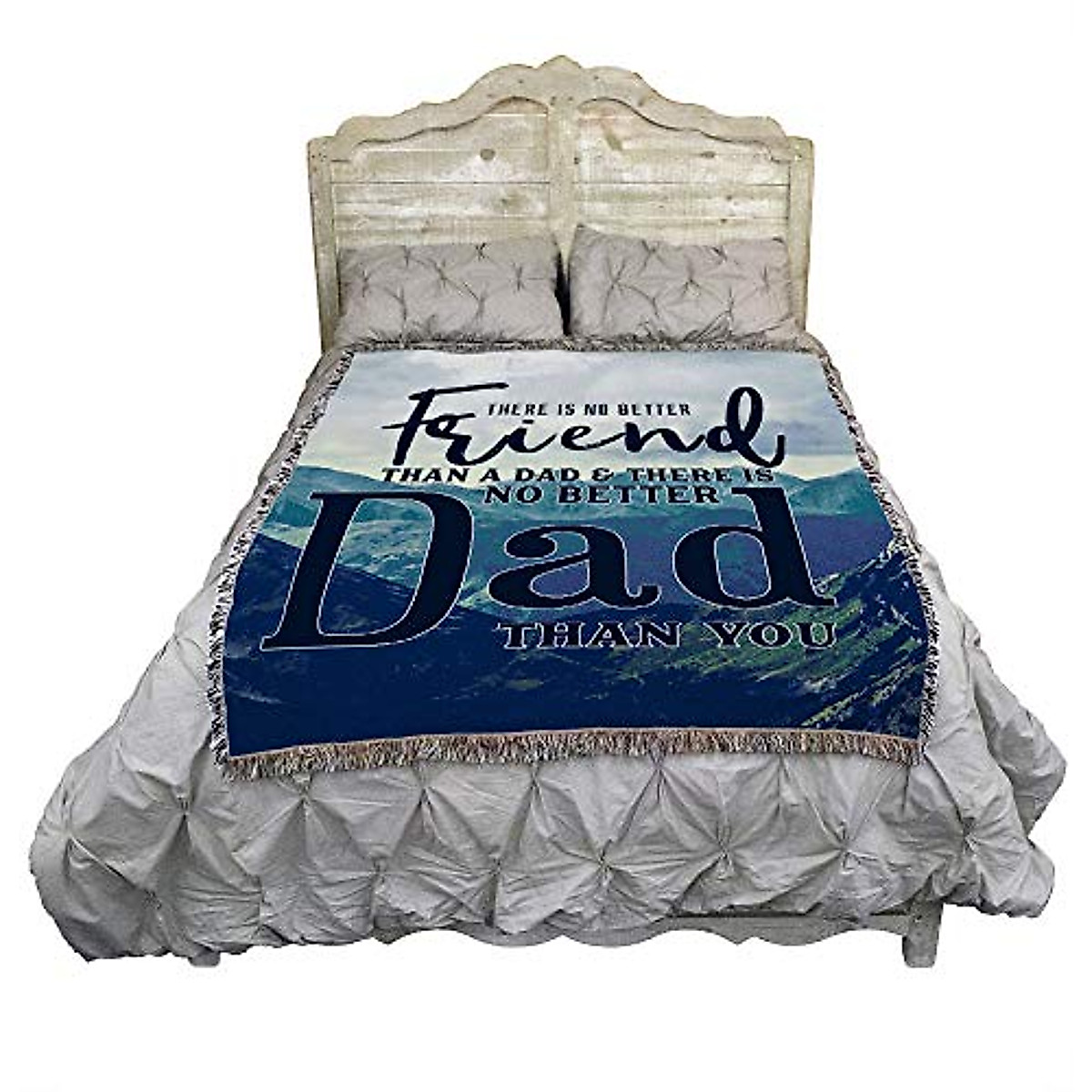 Pure Country Weavers There is No Better Friend Than a Dad Blanket - Gift Tapestry Throw Woven from Cotton - Made in The USA (72x54)