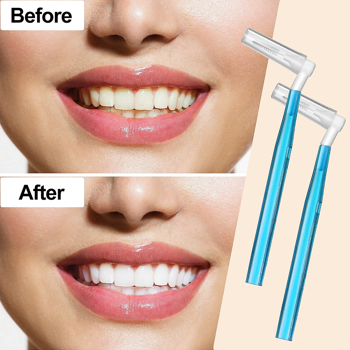 54 Pcs Interdental Brushes Between Teeth Interdental Brush Tooth Flossing Picks Toothpick Dental Tooth Flossing Head Oral Dental Hygiene Toothpick Cleaners (Blue)