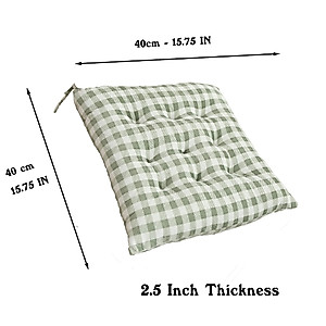 SECRET DESK Chair Cushions for Dining Chairs 6 Pack Kitchen Chair Cushions Set of 6, Seat Cushion Chair Pads, Dining Room Chair Cushions for Kitchen Sofa Office Room Decor 2" Thickness (Green, 6)