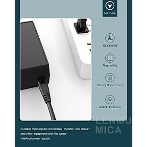 AC Power Cord for Cooluli, RCA, AstroAI, Frigidaire Mini Fridge Replacement Universal 2 Prong Power Cable 6 Feet